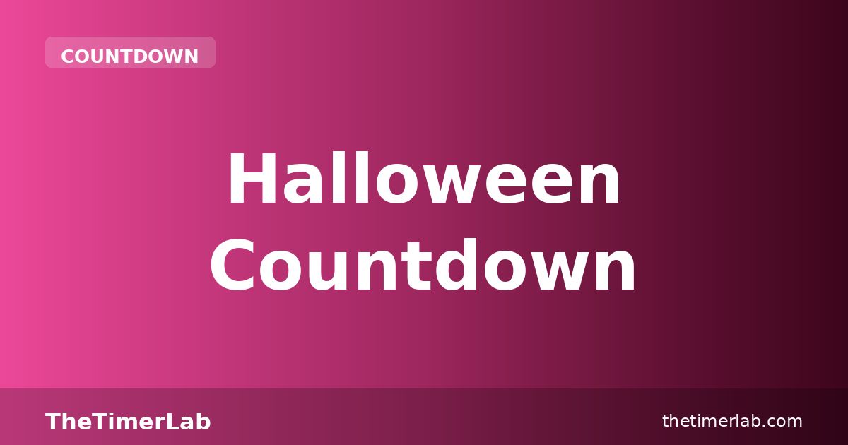 Halloween Countdown 2026 — Free Days Until Oct 31
